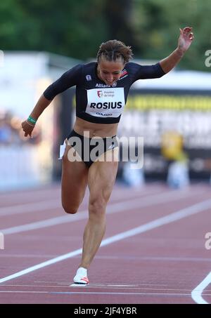 Belgian Rani Rosius pictured at the women's 4x100m relay, at the ...