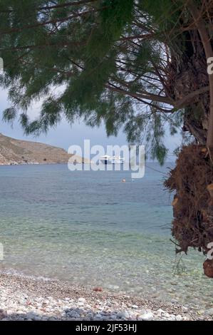SAOS ferry boat, the Stavros, Tilos island, near Rhodes. May 2022 Stock ...