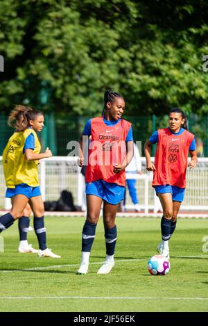 Marie Antoinette Katoto of France controls the ball during the training ...