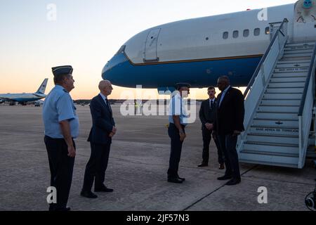 U.S. Air Force Col. Jack Arthaud, 33rd Fighter Wing commander, escorts ...