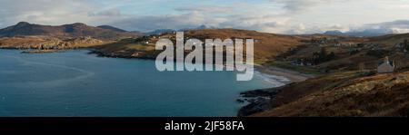 Panorama of Talmine community, A Mhoine, Sutherland Stock Photo - Alamy