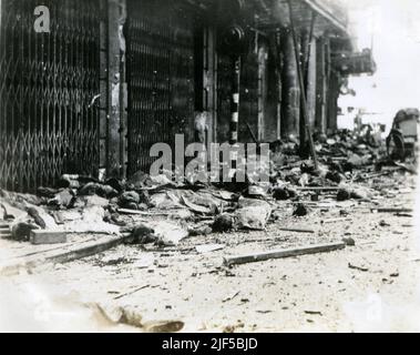 The aftermath of the Battle of Shanghai during the Japanese invasion of ...