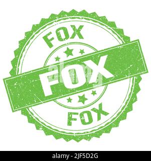 FOX text written on green rectangle stamp sign Stock Photo - Alamy