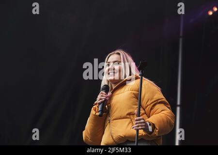 Astrid Smeplass better known as Astrid S performs on stage at Popaganda ...