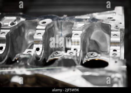 Automobile cylinder blocks cases ready for engine assembly Stock Photo ...