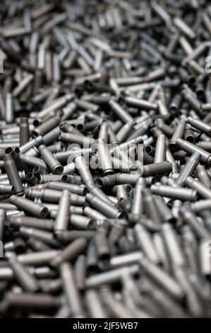 Bullet casings heap as background black and white effect Stock Photo ...