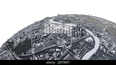 City on small planet. Architecture concept Stock Photo - Alamy