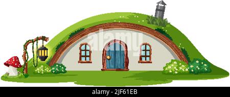 Hobbit house isolated on white background illustration Stock Vector ...