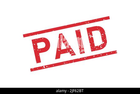 round red grungy PAID rubber stamp isolated on white, vector ...