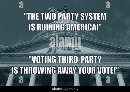 Two party system. American political system funny meme for social media ...