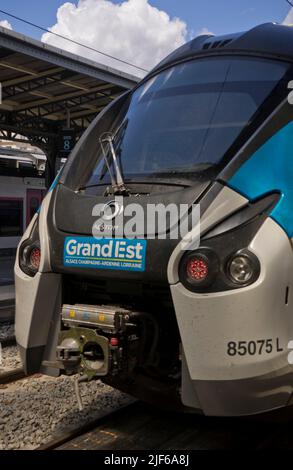 Fast speed trains at the Gare de l'Est train station in Paris,France ...