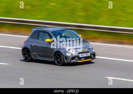 2017 grey red Abarth 595; Vehicular traffic moving vehicles, cars ...