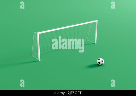 Abstract pastel color football courts with soccer ball and goal post ...