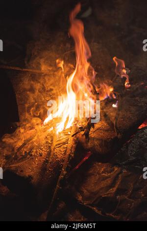 Bright flames of burning woods Stock Photo - Alamy