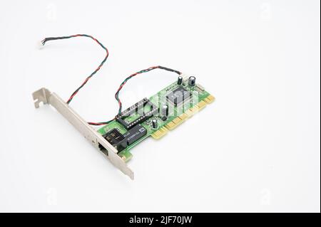 Old expansion card for pc. ethernet Stock Photo - Alamy