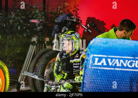 Trial bike exhibition. Vertigo Combat 300 Stock Photo - Alamy
