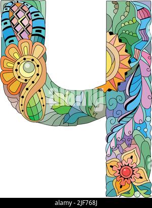 Russian Alphabet Cyrillic Capital letter L. Vector illustration. Color ...