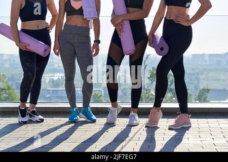 Friends fitness training together outdoors living active healthy Stock ...