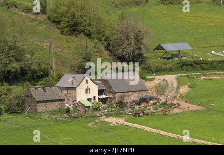 small farm on the Somport Pass in the Pyrenees, France Stock Photo - Alamy