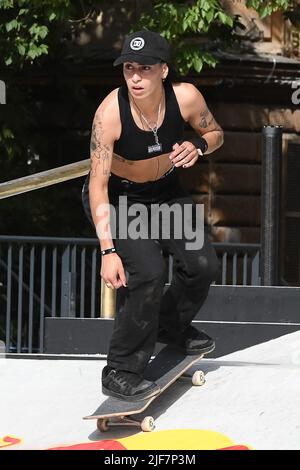 Ana Maria Rendon during Street Skateboarding, Roma, Italia,at the Colle ...