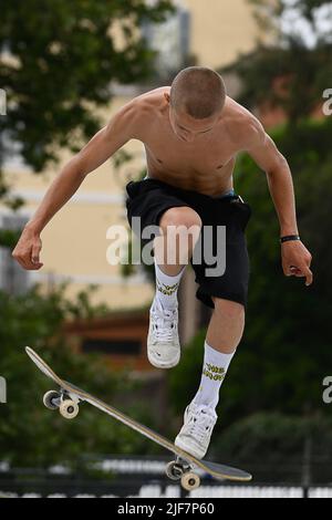 Felipe Mota during Street Skateboarding, Roma, Italia,at the Colle ...