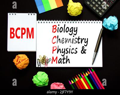 BCPM biology chemistry physics math symbol. Concept words BCPM biology chemistry physics math on ...