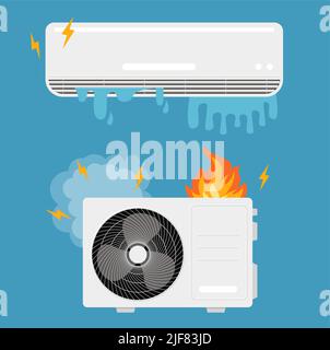 efficiency air conditioner cartoon vector illustration Stock Vector ...