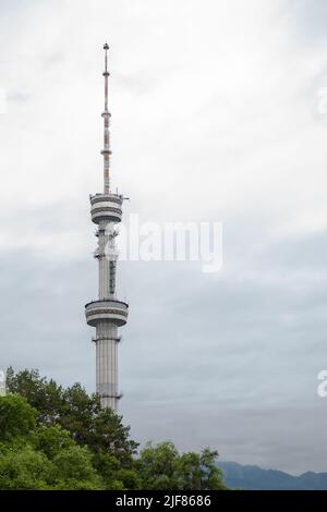 construction of a TV tower among trees and sky Stock Photo - Alamy