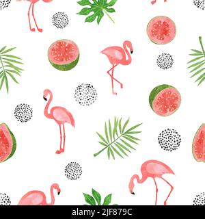 Guava with leaves seamless pattern. Vector watercolor exotic fruits ...