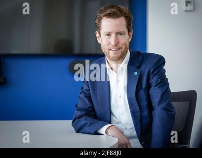 WestJet CEO Alexis von Hoensbroech pauses for a portrait at the airline ...