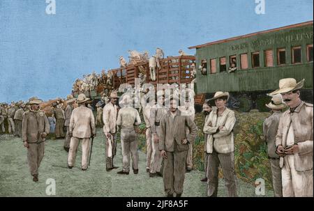 Cuban War of Independence (1895-1898). Island of Cuba. Regiment of ...