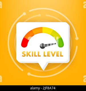 Skill level meter indicator. Business vector chat infographic ...