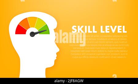 Skill levels growth, meter indicator. Skills enhancement. Vector stock ...