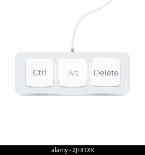 Ctrl, Alt and Del on white background. flat style. keyboard shortcut ...