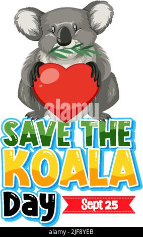 Save the koala day banner design illustration Stock Vector Image & Art ...