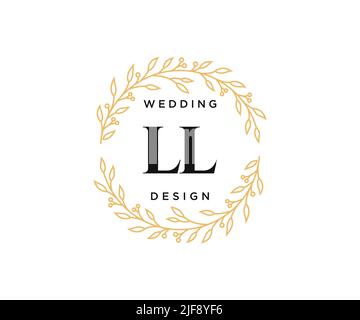 LL Initials letter Wedding monogram logos collection, hand drawn modern ...