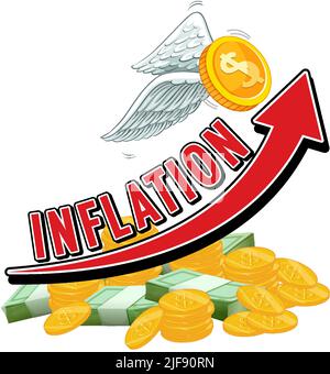 Inflation logo with pile of money illustration Stock Vector Image & Art ...