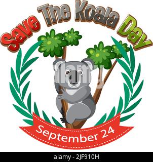Save the koala day banner design illustration Stock Vector Image & Art ...