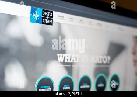 NATO homepage on PC screen. North Atlantic Treaty Organization, North ...