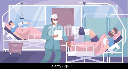 Hospital traumatology room vector illustration. Cartoon trauma surgery ...