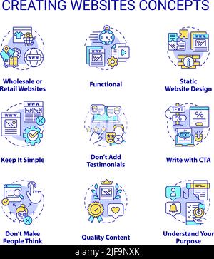 Creating websites icons Stock Vector Image & Art - Alamy