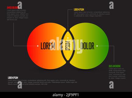 Multipurpose Venn diagram schema template blue and red circle sets with ...