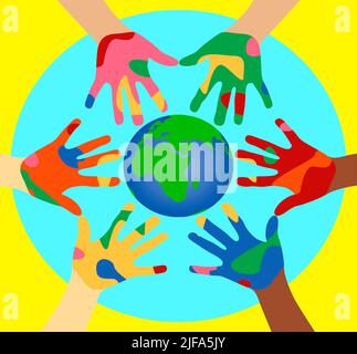 World culture earth day and global diversity and international cultures ...