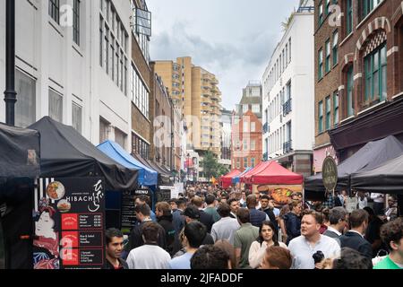Leather Lane Street Food Market, London, United Kingdom Stock Photo - Alamy