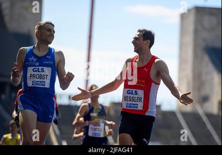 Jubilation winner Marius PROBST (TV Wattenscheid 01) at the finish, men ...