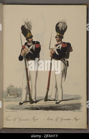 Poster with uniform for the First Life Grenadier Regiment and the ...