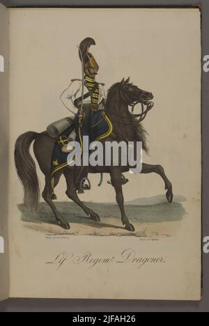 The poster with uniform for the Life Regiment's dragons for the years ...