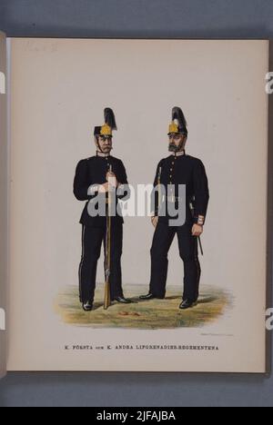Color print of the uniforms for the First and Second Life Grenadier ...