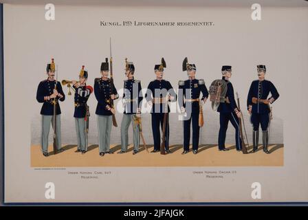 Poster with uniform for the First Life Grenadier Regiment and the ...
