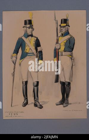 The poster with uniform for soldier and officer at Västgöta regiment in ...